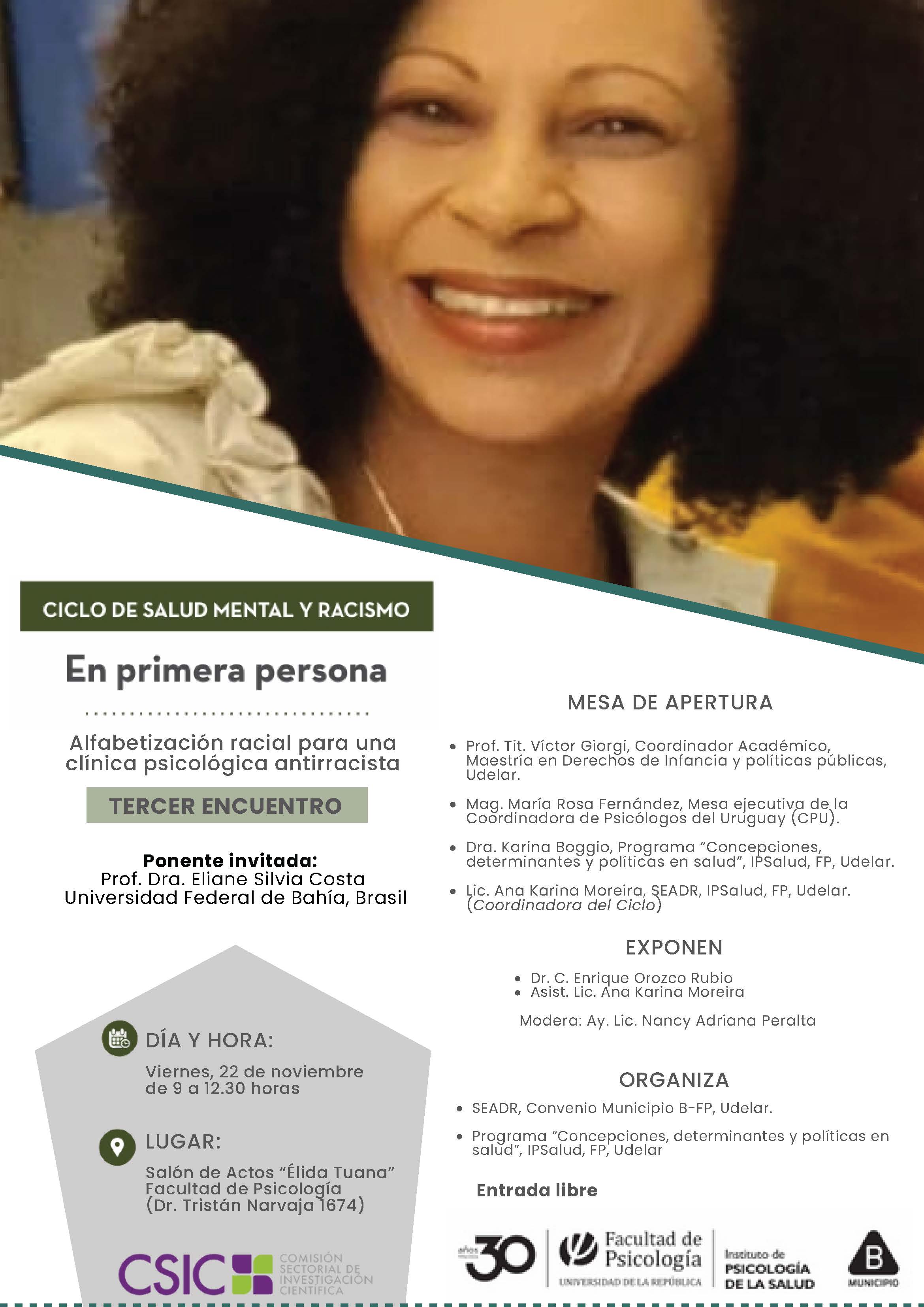 Ciclo de salud mental y racismo - En primera persona | Facultad de Psicologia